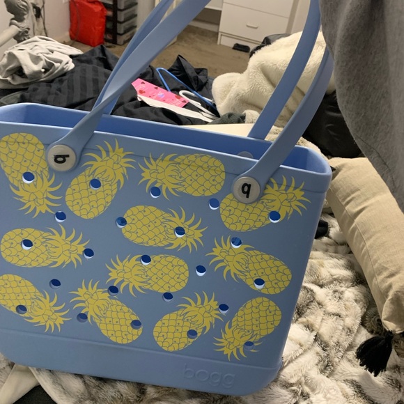 Bags | Small Light Blue And Pineapple Bogg Bag 4 | Poshmark
